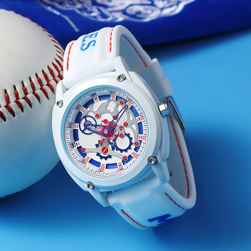 mlb手表女潮流齿轮表盘舒适硅胶腕表美职棒男学生时尚石英表TP610_虎窝淘