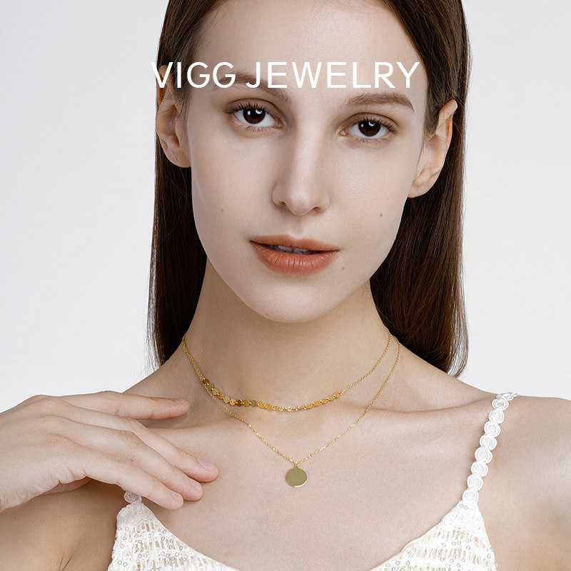 【明星同款】VIGG流金岁月项链女纯银双层锁骨链轻奢小众简约设计_虎窝淘