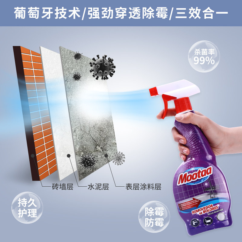 Mootaa除霉剂墙体墙面家用去除霉斑除霉菌神器卫生间神器清洁剂_虎窝淘
