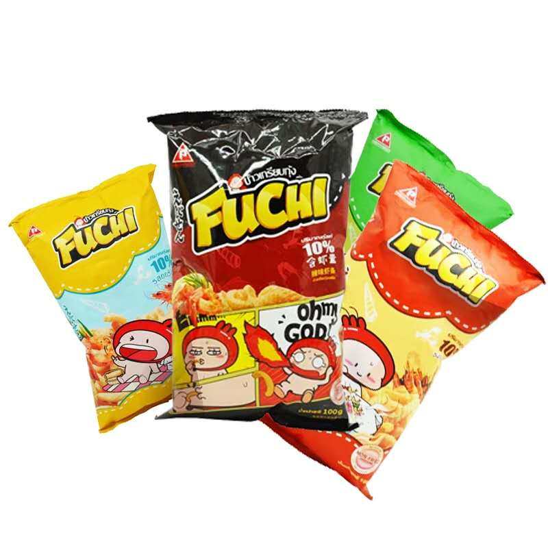泰国fuchi富吃虾条大包100g*4进口零食品海苔休闲非油炸鲜香_虎窝淘