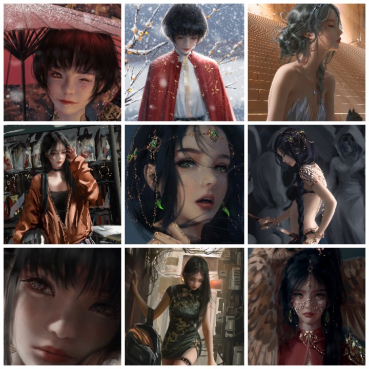 画师wlop鬼刀动漫游戏人物画集高清4K电脑手机壁纸绘画图片素材_虎窝淘