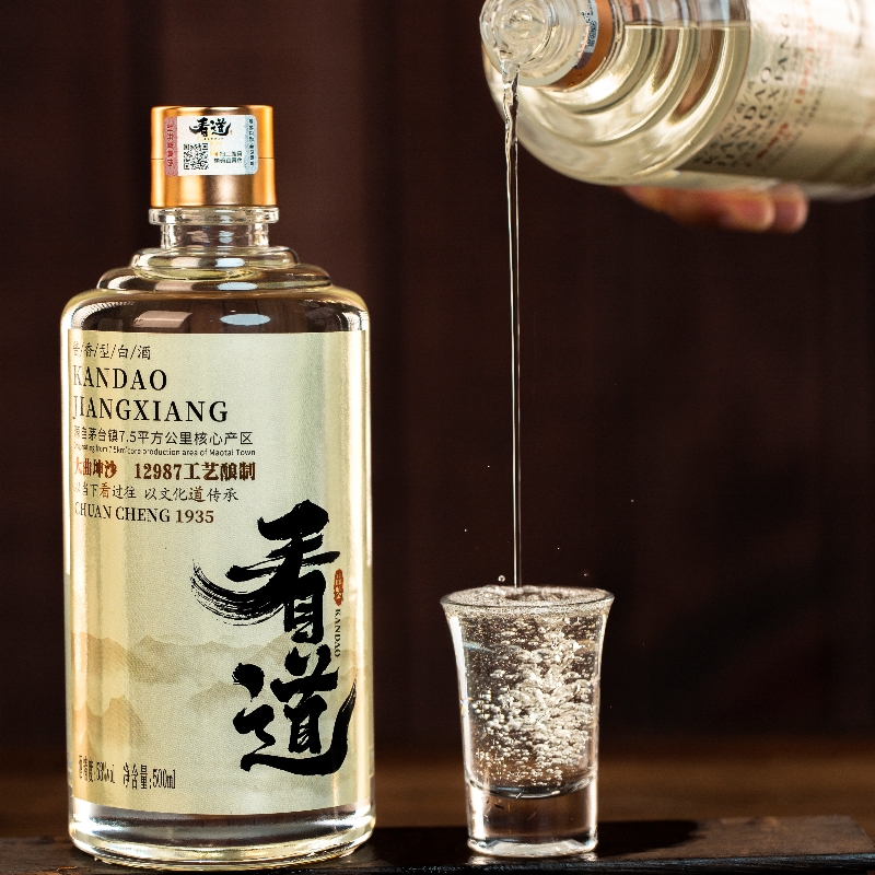 白酒看道粮食酒酱香型53度500ml6整箱送礼自饮白酒