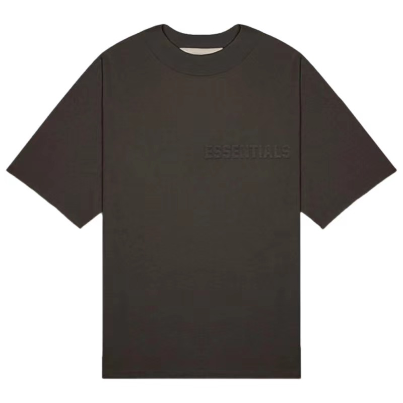 FOG Essentials FW22字母印花植绒Logo宽松圆领套头短袖T恤tee_虎窝淘