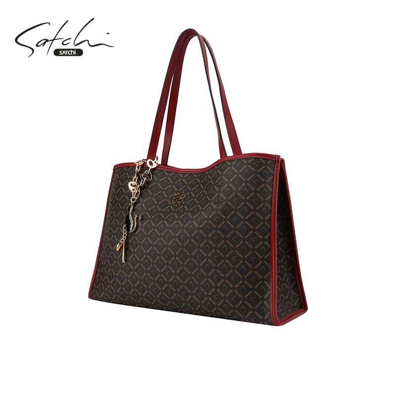 SATCHI/沙驰女包通勤托特包大容量休闲度假风单肩包妈妈手提包_虎窝淘