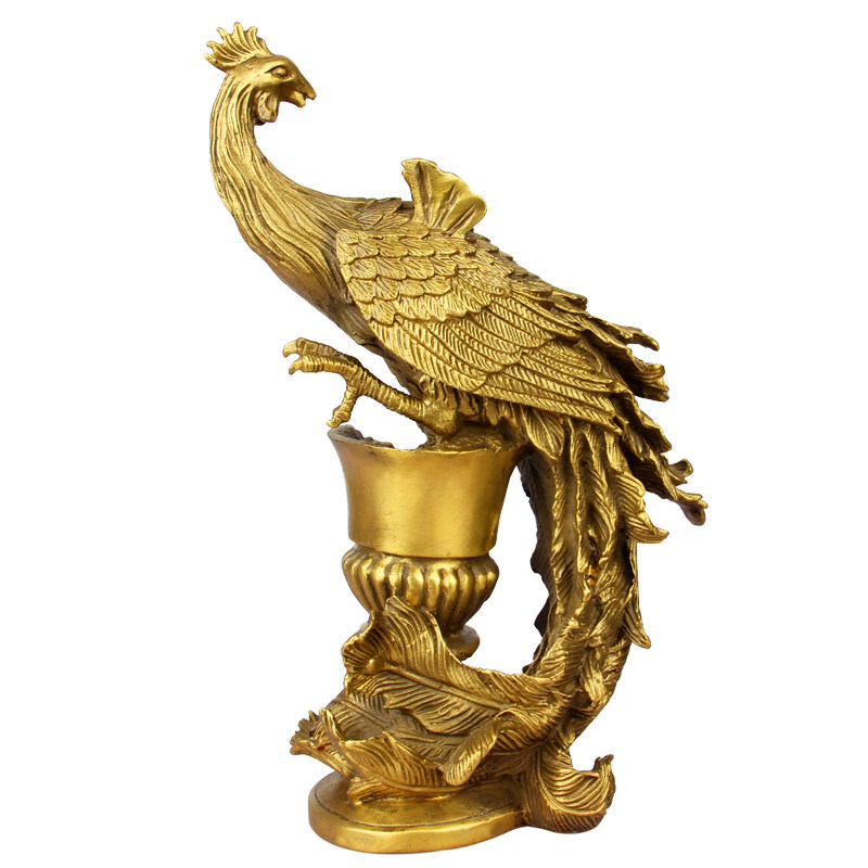 铜凤凰摆件汉凤家居工艺礼品摆件_虎窝淘