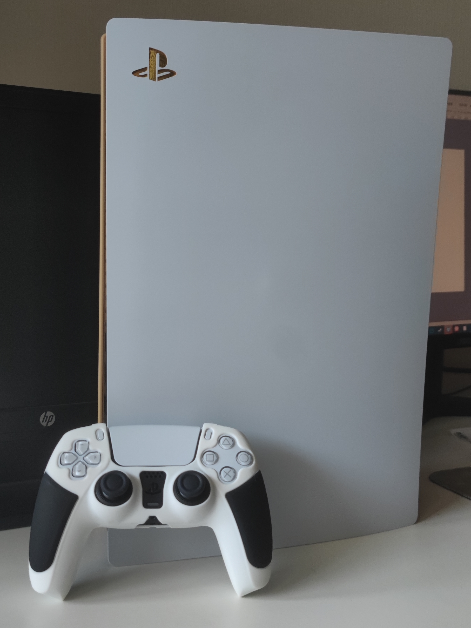 PS5 logo贴纸彩贴PS5个性DIY贴纸主机贴纸侧边贴条防刮花电镀金色_虎窝淘