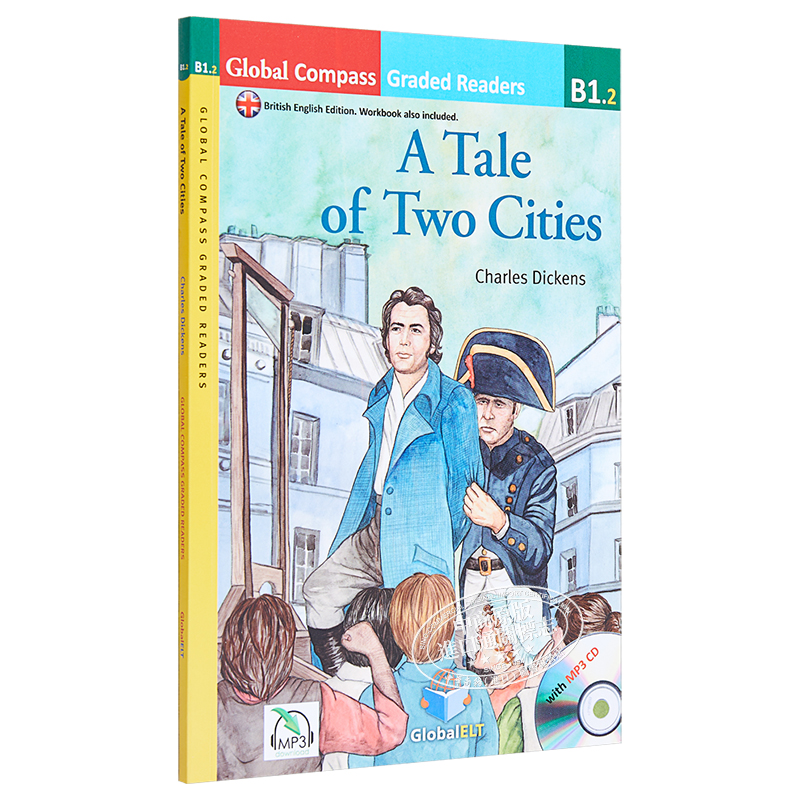 Global ELT Graded Reader世界经典名著分级阅读读物 B1 A Tale of Two Cities双城记英文原版有声改编附音频CD英式英语_虎窝淘