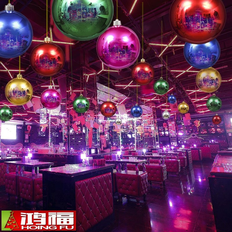 圣诞节装饰品亮光球电镀球圣诞球挂件彩球挂饰商场店铺装饰吊球_虎窝淘