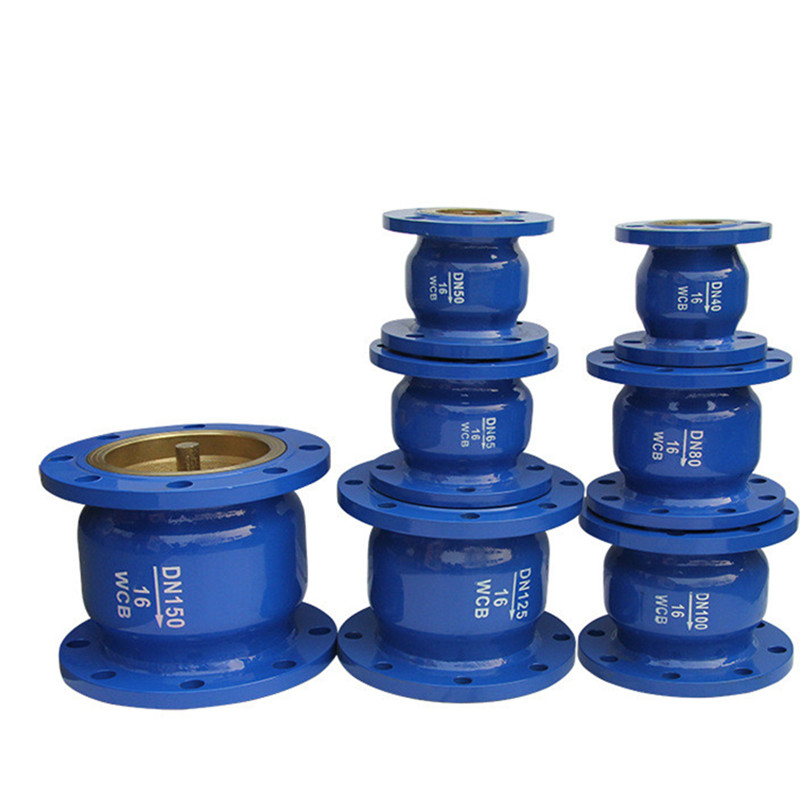 HC41X-16不锈钢芯法兰单向阀止逆阀铸铁消声止回阀DN50、100、125_虎窝淘