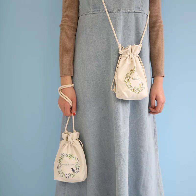 2020新款可爱迷你水桶包抽绳包斜挎包手机零钱袋图案可定制_虎窝淘