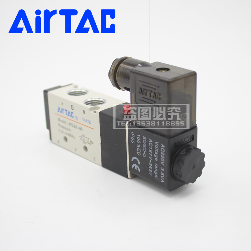 原装正品亚德客AIRTAC二位五通电磁阀4V210-08A/B/F AC220V DC24V_虎窝淘
