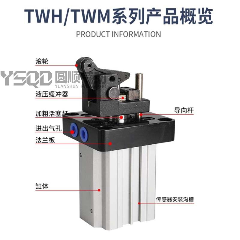 亚德客流水线阻挡器气缸TWH/TWM/TTH50X30SKF20/32/40/63/80*15SK_虎窝淘