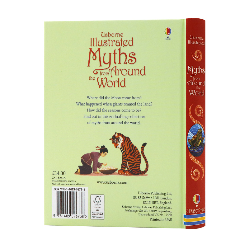 Usborne世界神话故事集 The Illustrated Myths from Around the World英文原版绘本精装全彩插画版 ...