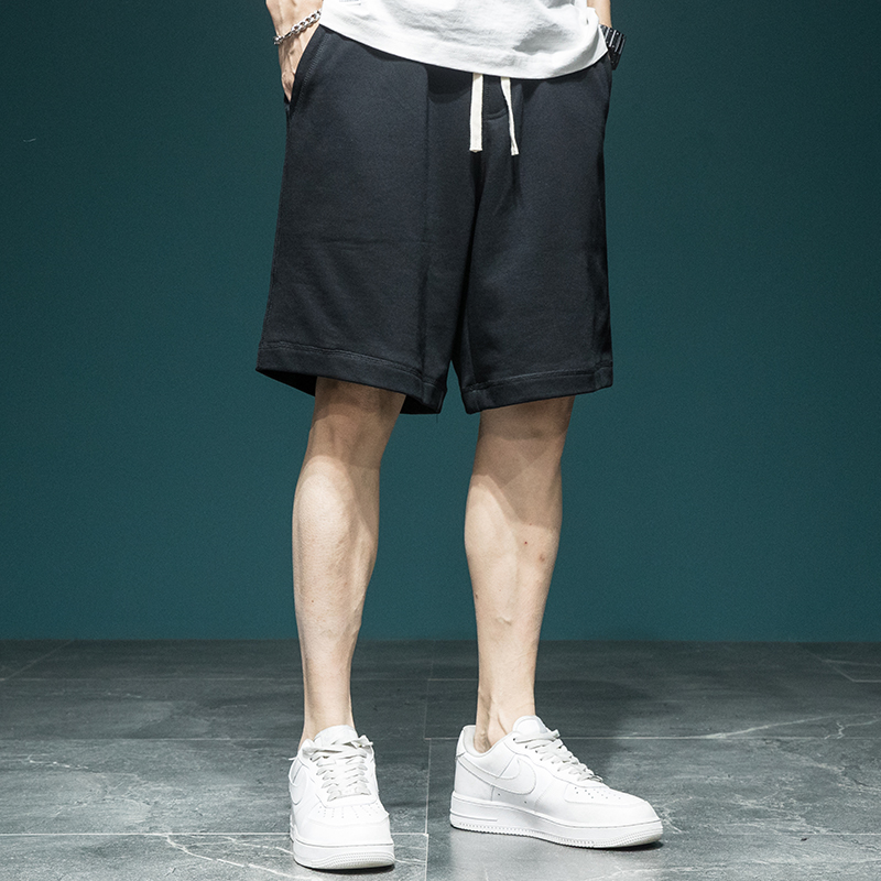 280g重磅休闲短裤男宽松大码直筒运动卫裤加肥加大五分裤针织中裤_虎窝淘