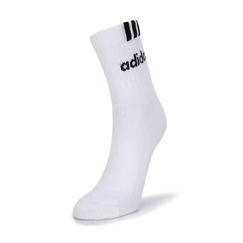 Adidas阿迪达斯男女白色中高运动跑步足球HT3437运动袜