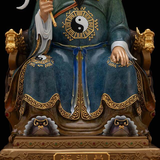 Lv Dongbin statue brass Chunyang real person home worship Emperor Fuyou ...