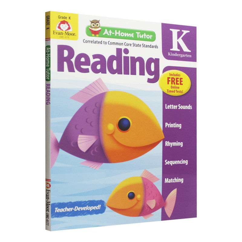 Evan-Moor At Home Tutor Reading Grade K家中导师系列英语阅读幼儿园大班英文原版教辅 evanmoor_虎窝淘