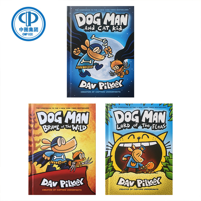 英文原版Dog Man: The Cat Kid Collection#4-6盒装3册神探狗狗_虎窝淘
