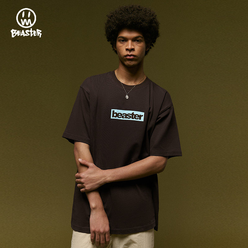 BEASTER小恶魔鬼脸男士短袖t恤男夏季新款白色上衣美式潮牌情侣装_虎窝淘