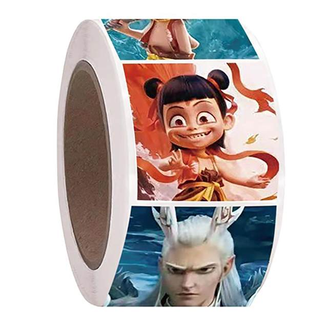 500 stickers/roll cartoon Nezha cartoon stickers children's toys ...