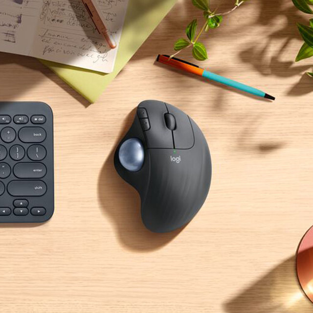 Logitech ERGO M575 wireless trackball mouse ergonomic office drawing ...
