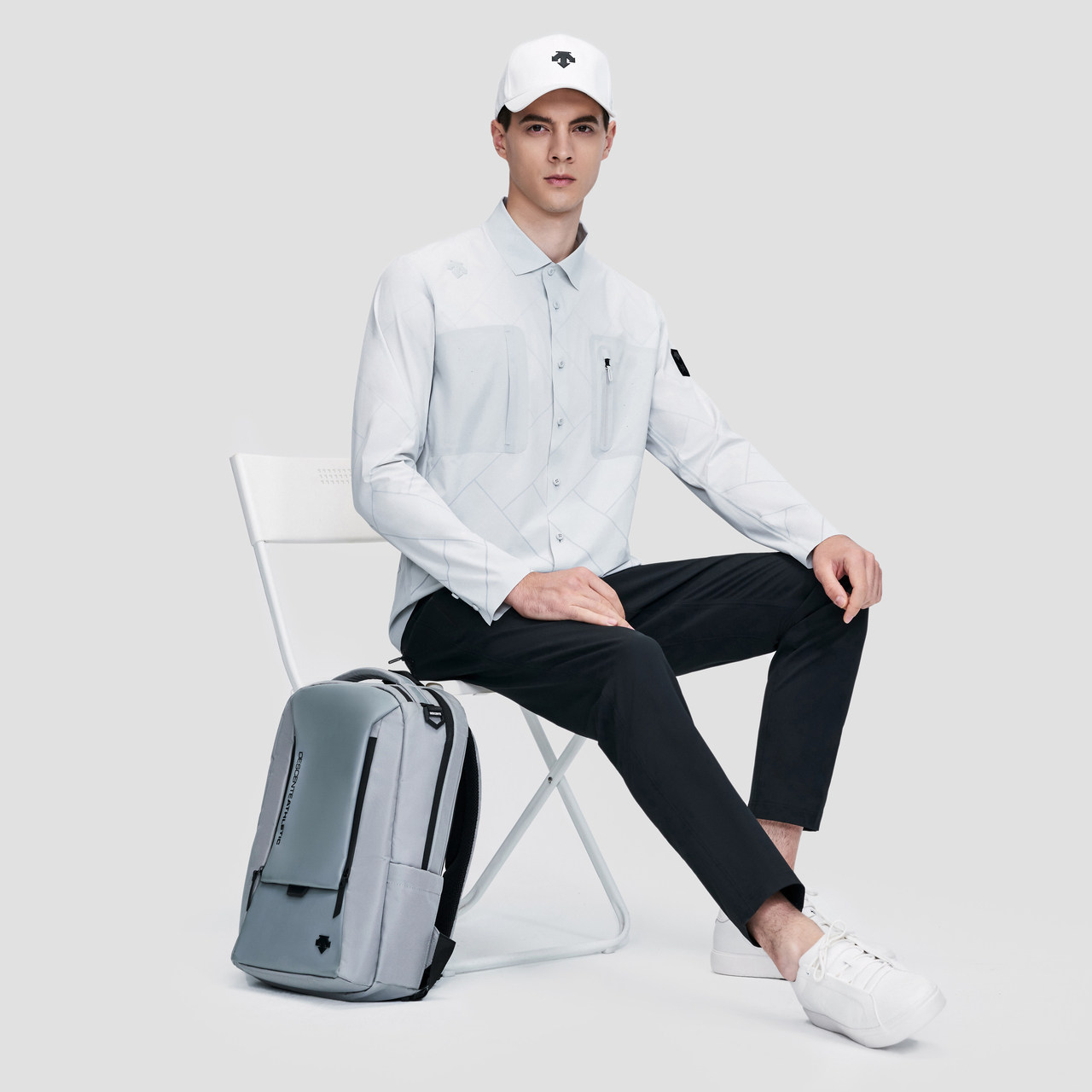 DESCENTE迪桑特 DUALIS都市通勤商务休闲男子长袖衬衫运动外套_虎窝淘