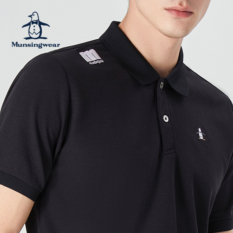 MUNSINGWEAR万星威高尔夫Polo衫男装短袖夏季休闲吸汗透气翻领T恤_虎窝淘