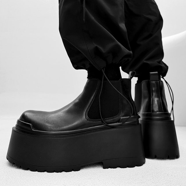 Niche cos increased 10CM Martin boots men's platform thick-soled ...