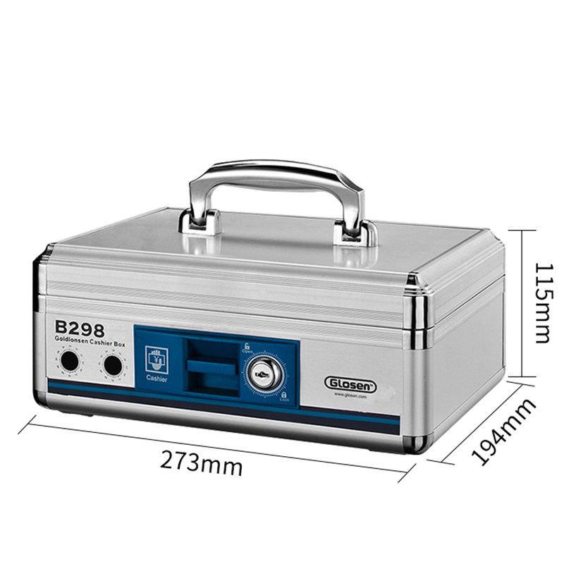 金隆兴B598铝合金手提钱箱收银箱收银盒子现金盒装钱箱提款箱带锁超市收银员商用小收钱箱财务收款箱零钱箱_虎窝淘