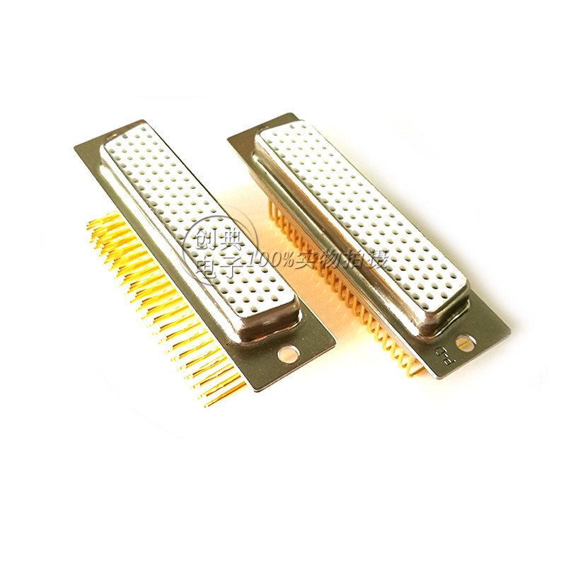 DB104母HDR104Pin弯插铆合光孔锁4.8螺丝RS232插座实芯车针D-SUB_虎窝淘