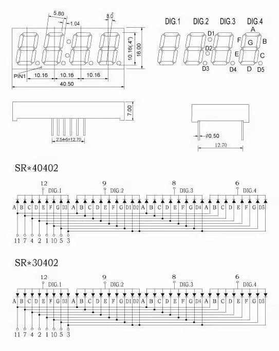0.4英寸4位共阴时钟数码管HS420401K-31 4041AS-33高亮红色带帽号_虎窝淘