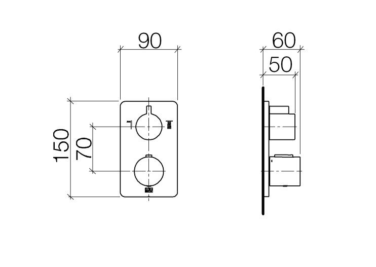 德国当代Dornbracht恒温面板IMO系列36426670-00双控面板银色_虎窝淘