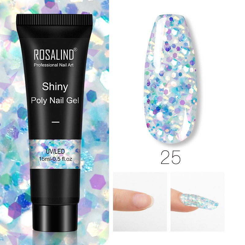 15g Color PolyGel Finger Extension Glitter Poly gel Nail Gel_虎窝淘