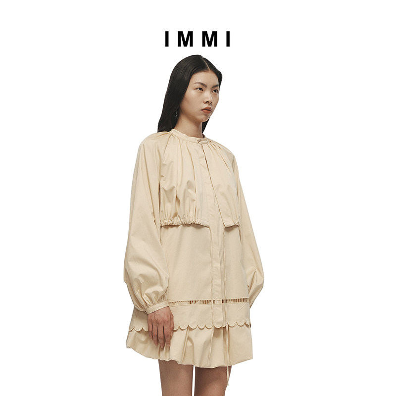 【IMMI】春夏免烫缎面全棉假两件衬衫111ST001X_虎窝淘