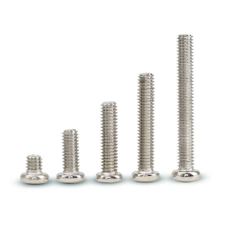 镀镍圆头螺丝机牙螺钉GB818十字盘头机螺钉PM加长螺丝M3.5M4M5*90_虎窝淘