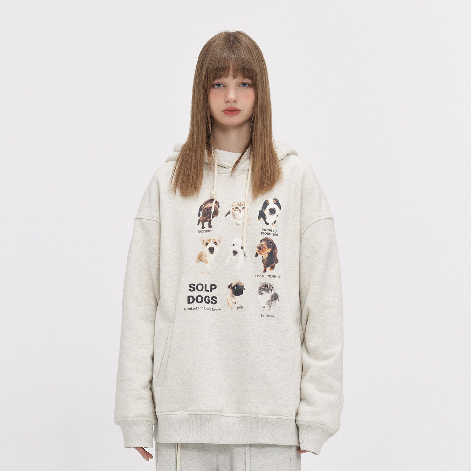 明星同款SOLP原创DOG小狗派对卡通连帽卫衣卫衣