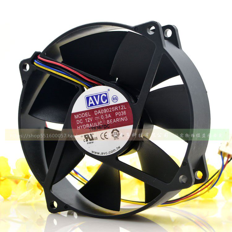 AVC 9CM圆形 9025 12V 0.3A DA09025R12L CPU静音控速散热风扇_虎窝淘