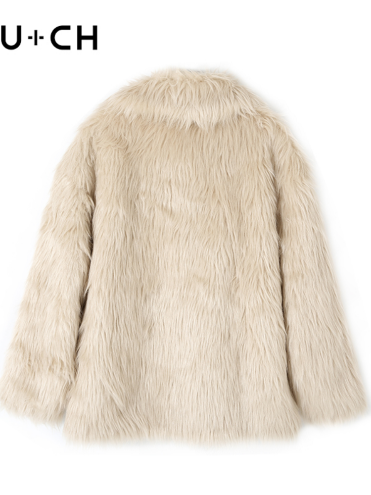 CU+CH蔻趣秋冬女时尚韩版牛角扣休闲宽松短款毛呢绒外套清仓秒杀_虎窝淘