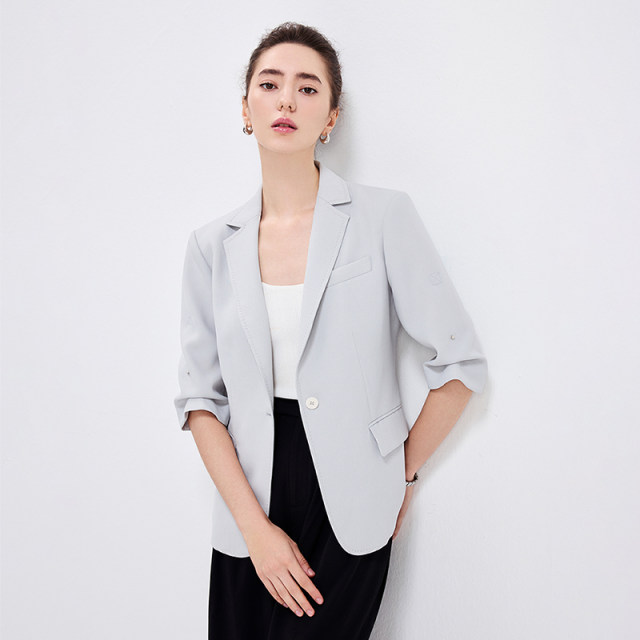 Navigare Italian small sailing boat grey five-quarter sleeve blazer ...