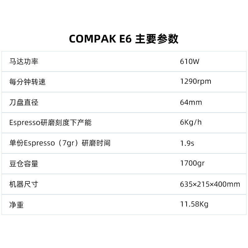 COMPAK E6欧洲进口意式商用磨豆机电控定量咖啡豆研磨机咖啡馆_虎窝淘