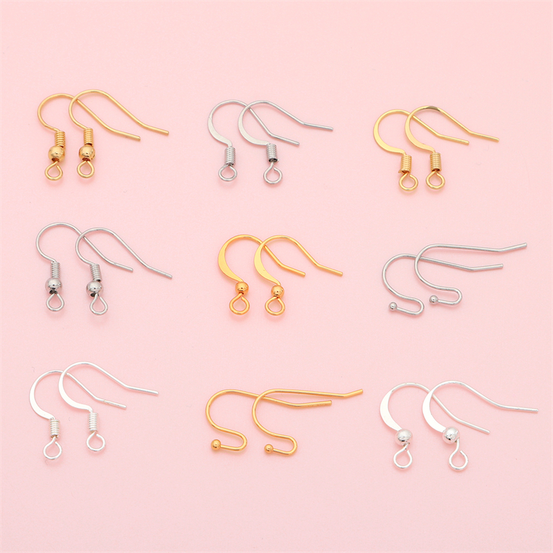 保色14K/18K包金色厚银色白金耳钩配件手工diy耳环耳饰品手作材料_虎窝淘