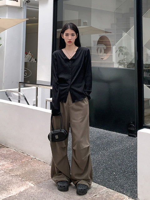 SIXI Sixi Family Spring Fold Paper Sensitive Texture Thin Cardigan ...