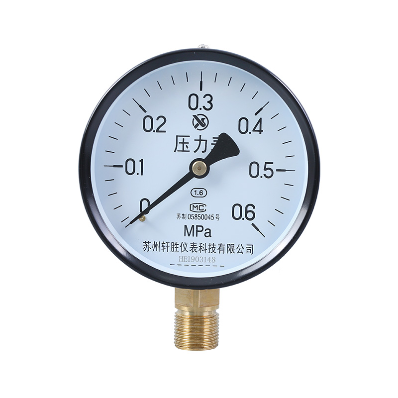 Y100 0.6MPa弹簧管压力表 DN15/4分接头水压表气压表苏州轩胜_虎窝淘