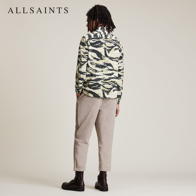 ALLSAINTS男士迷彩衬衫秋装新款军旅复古外套上衣MS103V_虎窝淘