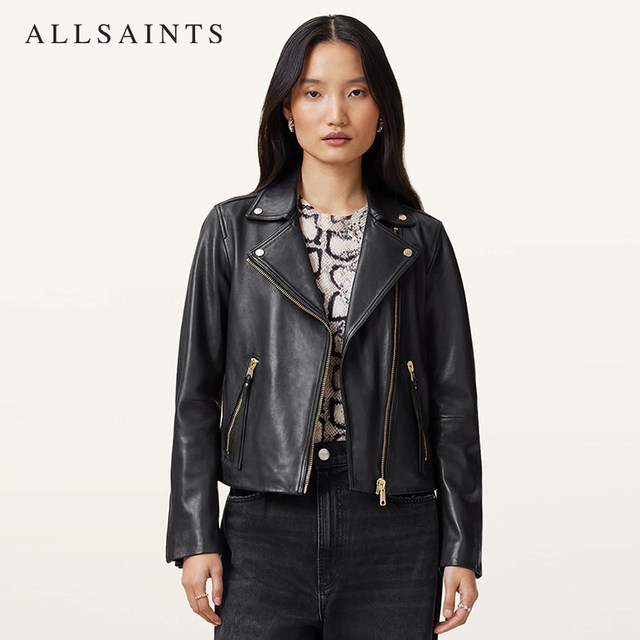 ALLSAINTS Women's Knight Classic Leather Jacket Dalby Jacket 2025 ...