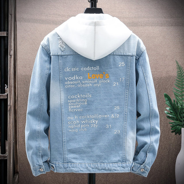 Teenager denim jacket men spring and autumn high school students ...