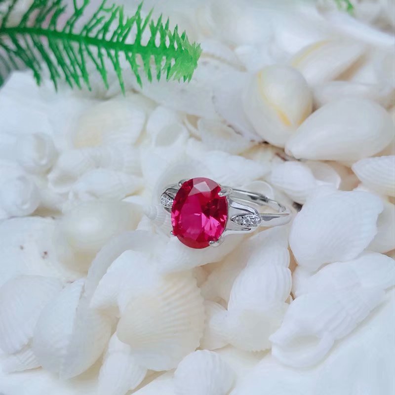 S925银女款椭圆戒指空托尺寸6*8 7*9来石免费镶嵌蜜蜡翡翠等_虎窝淘