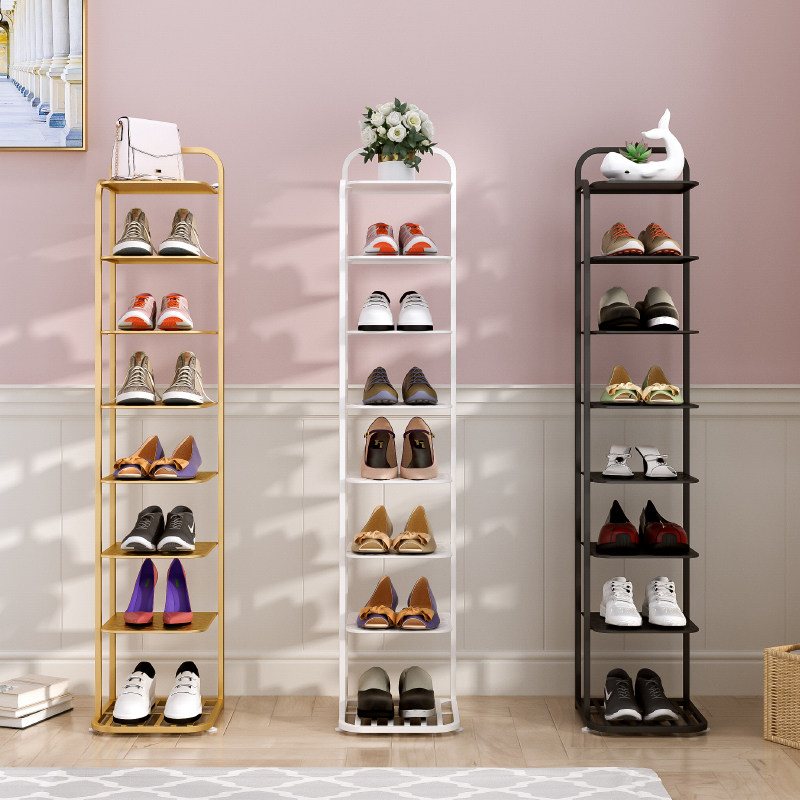 铁艺鞋架子简易门口家用鞋架落地分层小窄多层省空间鞋架宿舍收纳_虎窝淘