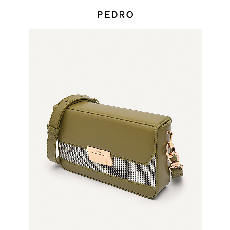 PEDRO盒子包情侣拼接编织单肩包小方包女PM2-26320153_虎窝淘