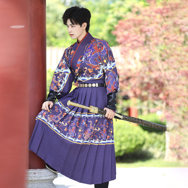 New original Hanfu, Chinese style flying fish suit, blue and purple ...